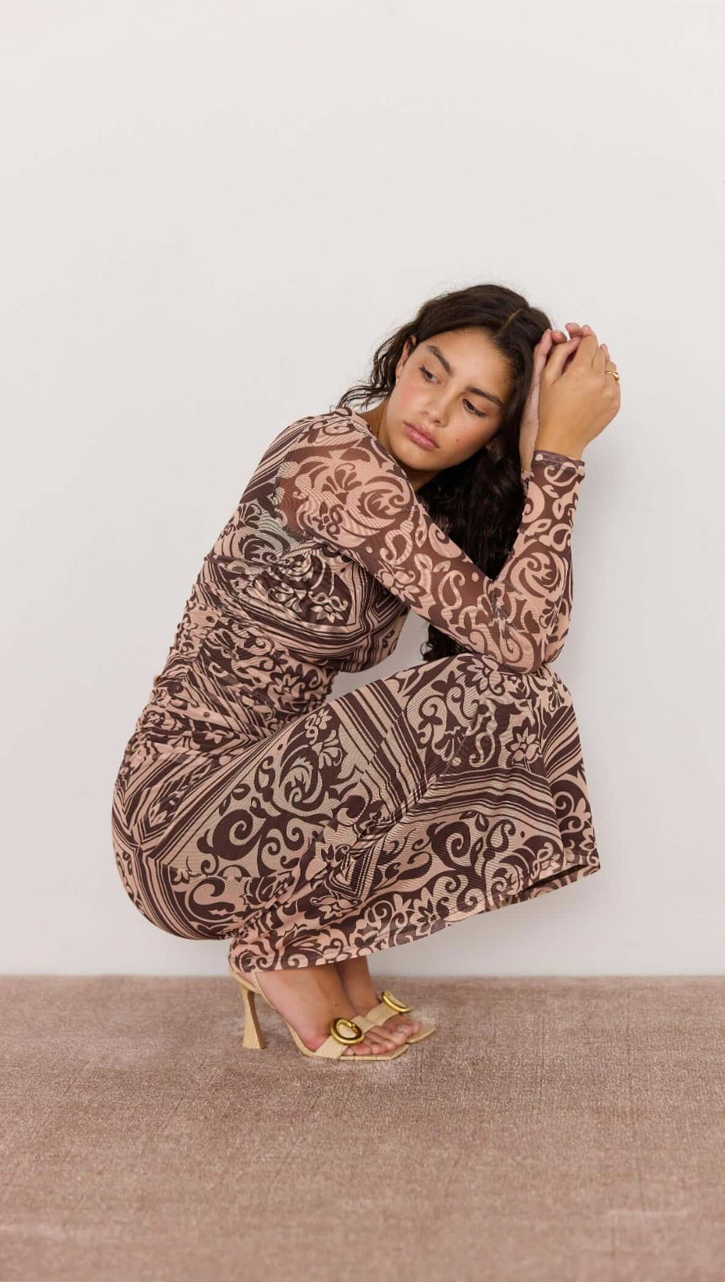 Lumi Mesh Midi Dres - Chocolate – Iggy & Zee